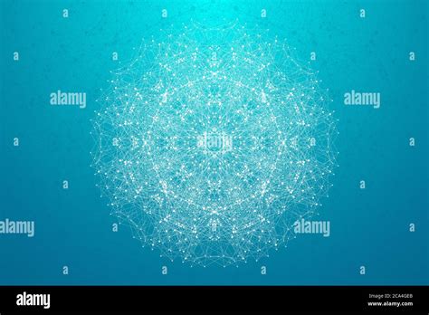 Abstract Digital Network Connection Structure On Blue Background Artificial Intelligence And