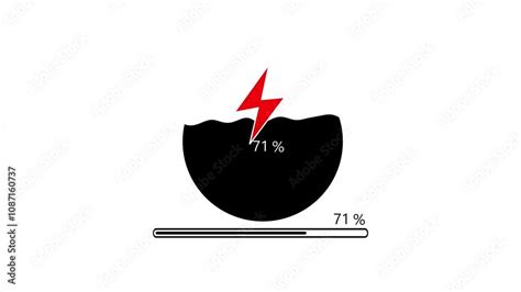 Modern Filling Circle Loading And Charging Animation Loop Animation On The Black Background