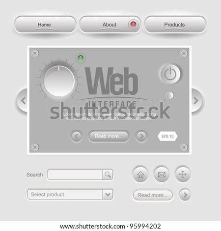 Gray Design Web Ui Elements Stock Vector Illustration Shutterstock