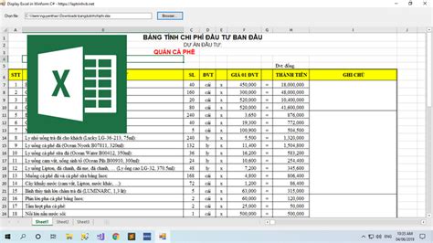 C Hướng Dẫn Cách Chèn ứng Dụng Excel Vào Winform để Xem Tập Tin