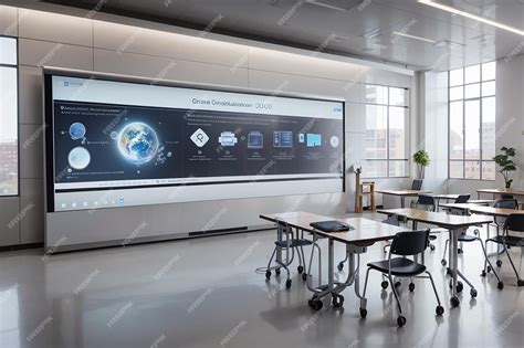 Premium Ai Image The Evolution Of Smartboards Interactive Displays In The Futuristic Classroom