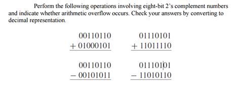Solved Perform The Following Operations Involving Eight Bit