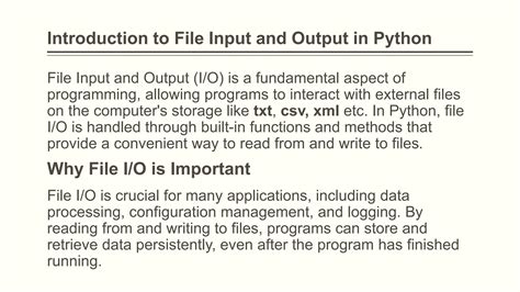 Power Point File Input And Output Presentation Pptx