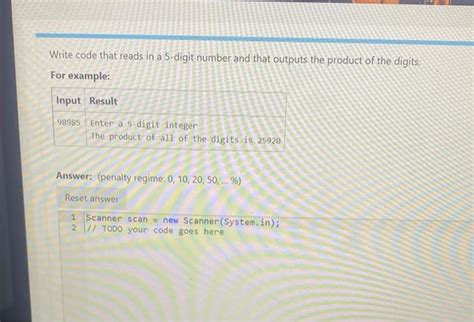Solved Write Code That Reads In A 5 Digit Number And That