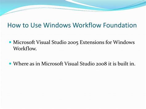 Ppt Windows Workflow Foundation Powerpoint Presentation Free