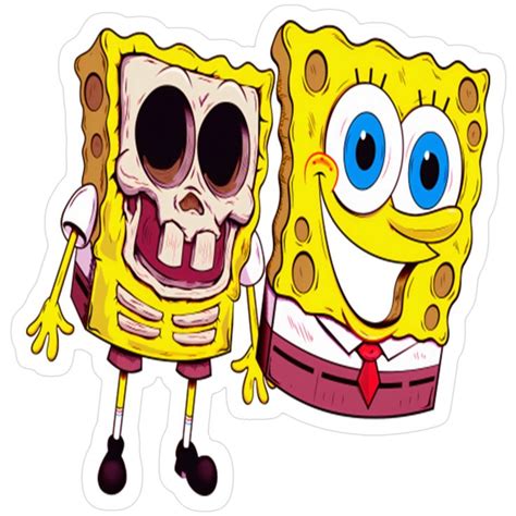 Spongebob Squarepants Skeleton Sticker Skeleton Sticker Spongebob Squarepants