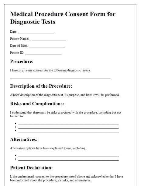 Letter Template For Medical Procedure Consent Form Free Samples In