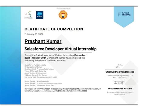 Prashant Kumar On Linkedin Salesforce Virtualinternship Trailblazer
