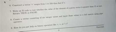 Solved Construct A Vector V Ranges From To Then Chegg Com
