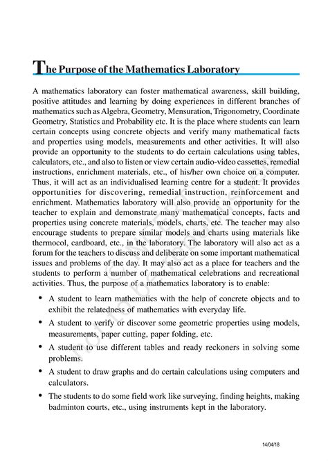 Maths Practical Activities Class 9 Pdf