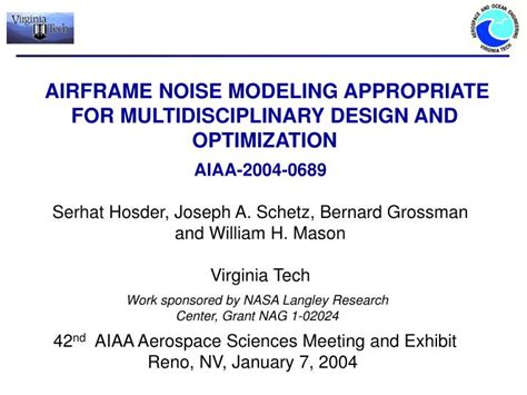 Ppt Airframe Noise Modeling Appropriate For Multidisciplinary Design