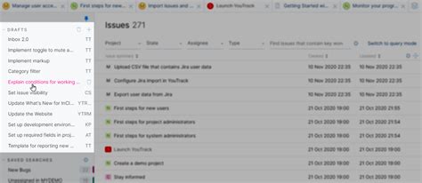 The Issues List Youtrack Server Documentation