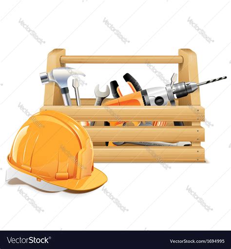 Wooden Toolbox Royalty Free Vector Image VectorStock