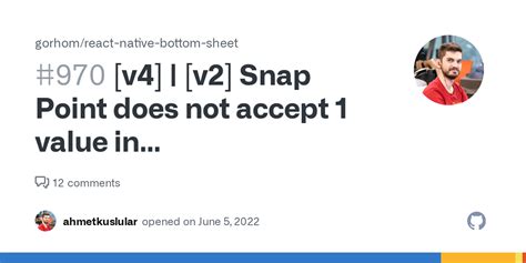 V4 V2 Snap Point Does Not Accept 1 Value In Bottomsheetmodal · Issue 970 · Gorhomreact