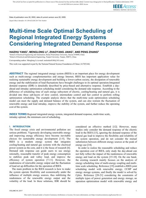 Pdf Multi Time Scale Optimal Scheduling Of Regional Integrated Energy Systems Considering