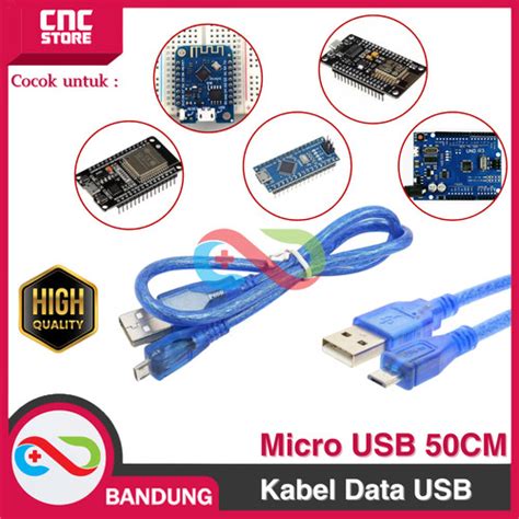 Jual Kabel Data Micro Usb For Wemos Esp32 Esp8266 Biru 50cm Cable Data