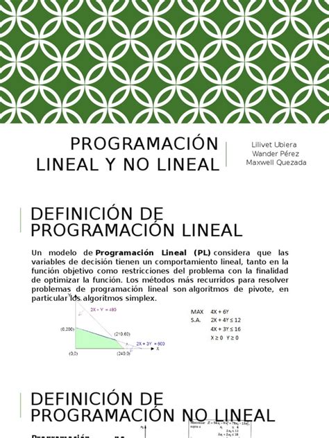 programación lineal y no lineal pdf programacion no lineal