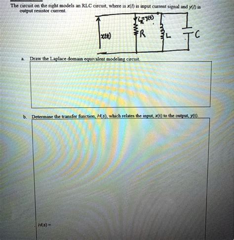 Solved The Circuit On The Right Models An Rlc Circuit Where Xf Is The Input Current Signal And