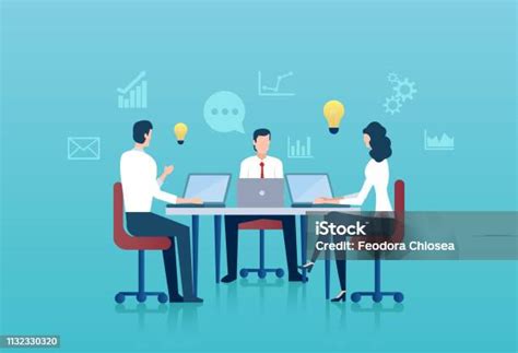테이블 브레인 스토밍 회사의 미래 계획에 앉아 비즈니스 사람들의 벡터 사업 계획에 대한 스톡 벡터 아트 및 기타 이미지 사업 계획 일러스트레이션 의사소통 Istock