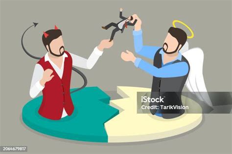 3d 등각 투영 평면 벡터 반대 힘의 개념 그림 3차원 형태에 대한 스톡 벡터 아트 및 기타 이미지 3차원 형태 가공의 인물 개념 Istock