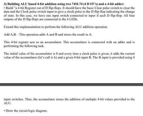 solved 3 building alu based 4 bit addition using two 74sl