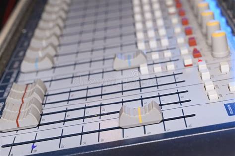 Sound Mixer Controller In The Control Room Sound Mixer Control For Live Music And Studio