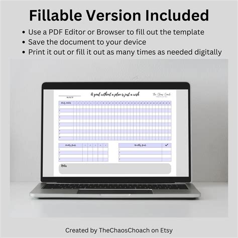 Habit Tracker Printable For Accountability And Goal Setting Habit