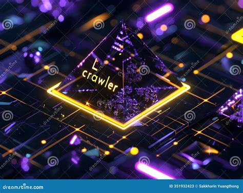 Crawler Digital Marketing Concept Illustration Flat Design Linear Style Banner