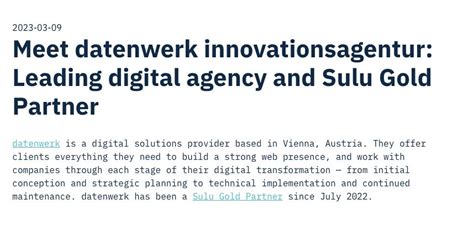 alexander schranz on linkedin gold partner datenwerk finds sulu s open