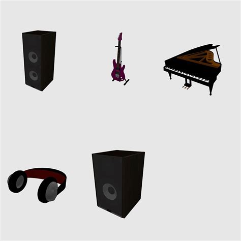 Set Of Musical Instruments Free 3d Model On