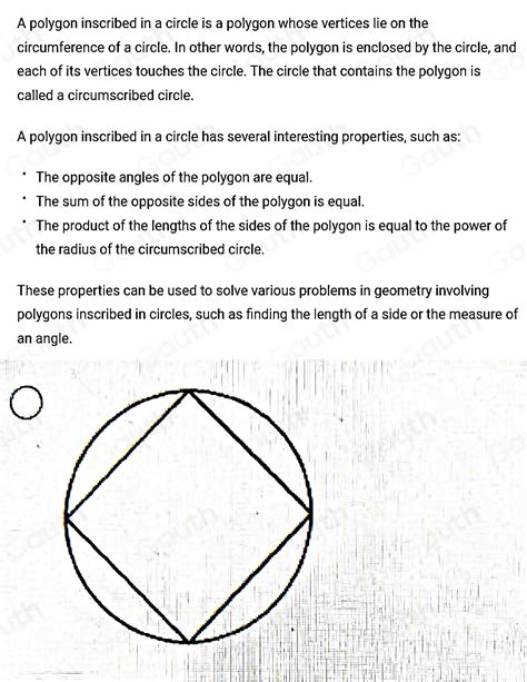 Solved 2 Which Shape Is A Polygon Inscribed In A Circle [math]