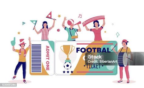 축구 토너먼트 티켓 벡터 포스터 배너 템플릿 축구공에 대한 스톡 벡터 아트 및 기타 이미지 축구공 팬 사람의 역할 플랫 디자인 Istock