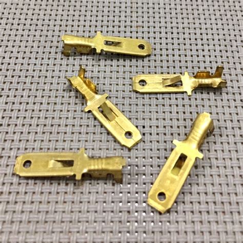 Jual Kabel Skun Konektor Gepeng Cowok Skun Male Terminal Kuningan Tembaga Tebal Presisi Kualitas