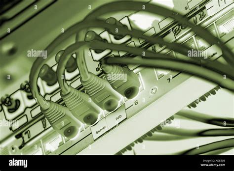 Ethernet Cables Plugged Into Router Stock Photo Alamy