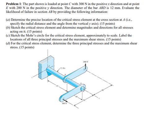 Solved Problem 1 The Part Shown Is Loaded At Point C With