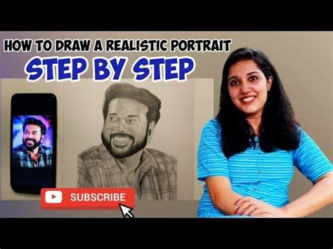 How To Draw A Realistic Face From Photo Mammootty Step By Step Pencil Drawing Grid