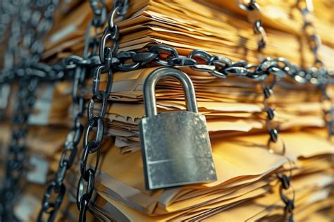 Premium Photo Documents Locked With Padlock And Chains