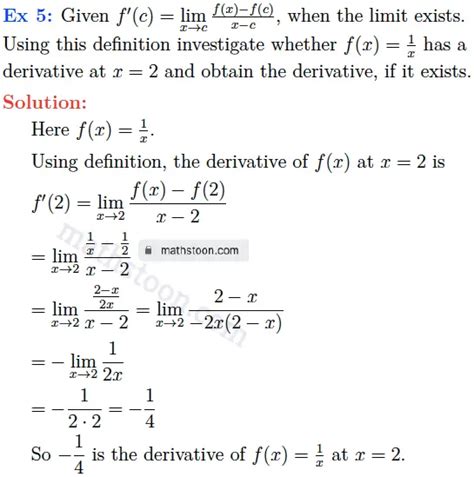 SN Dey Class Solutions Differentiation Very Short Answer Type Questions Mathstoon