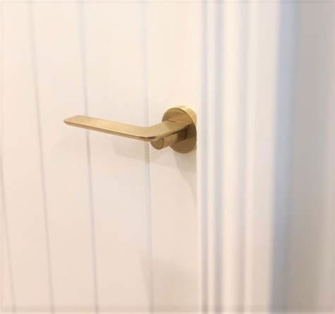 Brushed Brass Passage Door Handle 52mm Mucheln Edge Series Door