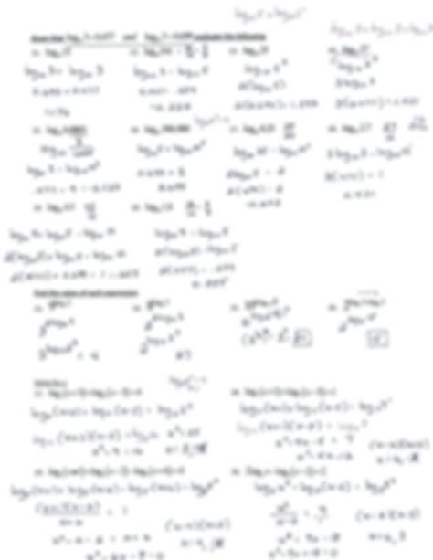 Solution Calculus Ws F Solving Logarithmic Equations Expressing As