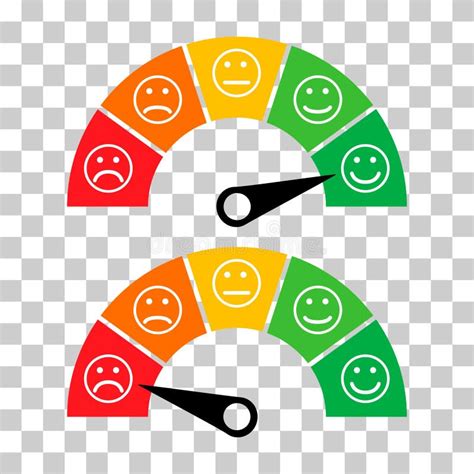 Set Of Customer Satisfaction Meter Icon Graph Rating Measure Business Report Vector