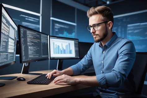 Premium Photo Developing Programming And Coding Technologies Website Design Programmer Working