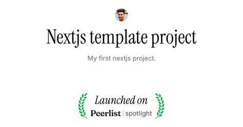 Nextjs Template Project Peerlist