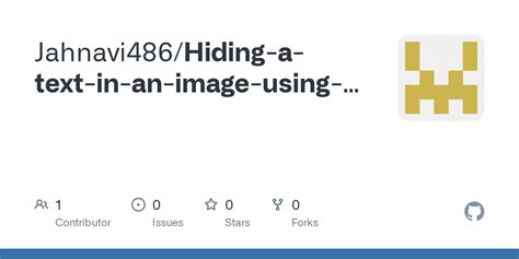 Hiding A Text In An Image Using Steganographyreadmemd At Main