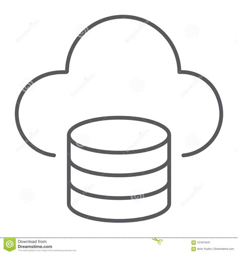 Cloud Computing Thin Line Icon Data Analytics Stock Vector Illustration Of Network Cloud