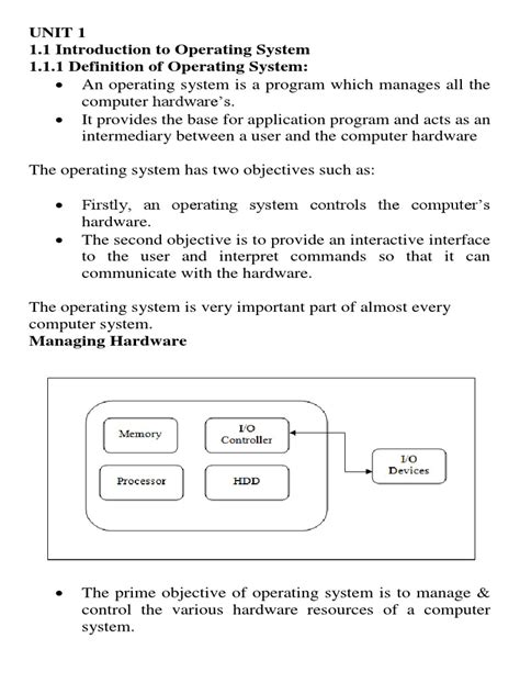 Unit 1 11 Introduction To Operating System 111 Definition Of