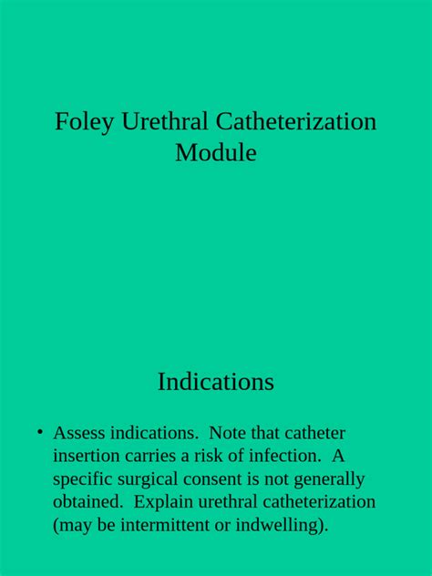 Foley Catheterization Guide Indications And Procedure Pdf