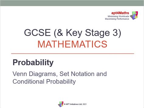 Apt4maths Venn Diagrams Set Notation And Conditional Probability