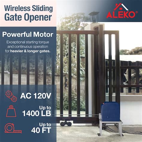Aleko 40 Ft Slide Universal Battery Driveway Gate Opener Kit Solar
