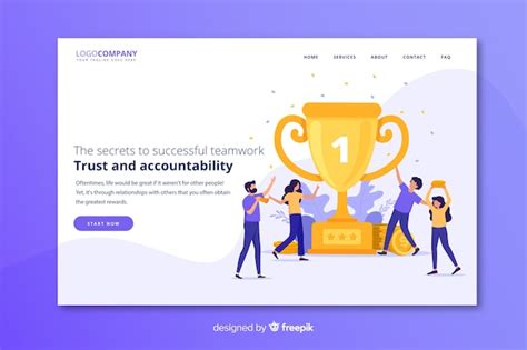 팀 성공 방문 페이지 무료 벡터